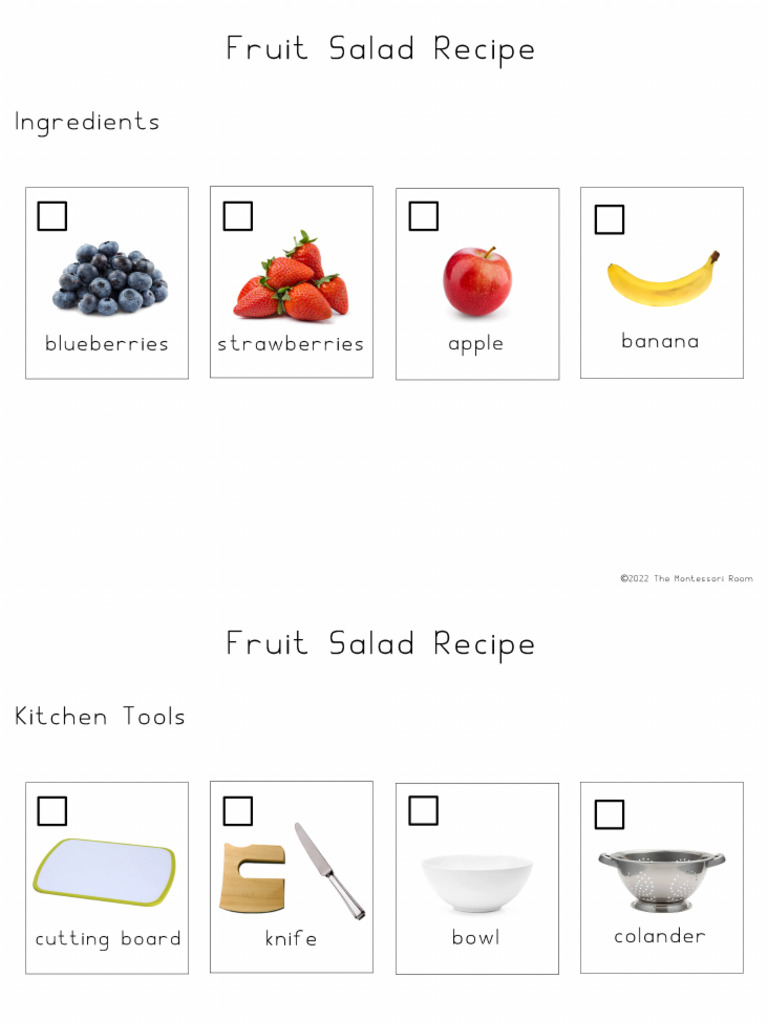 Visual Fruit Salad Recipe | PDF