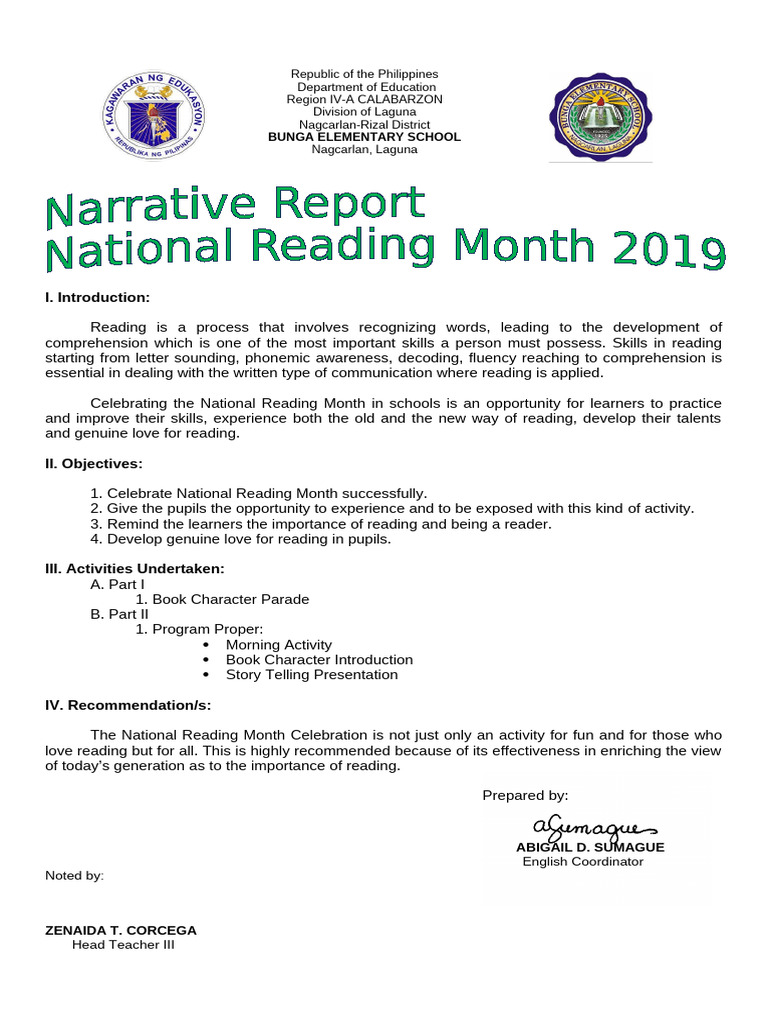 National Reading Month Celebration Guide | PDF