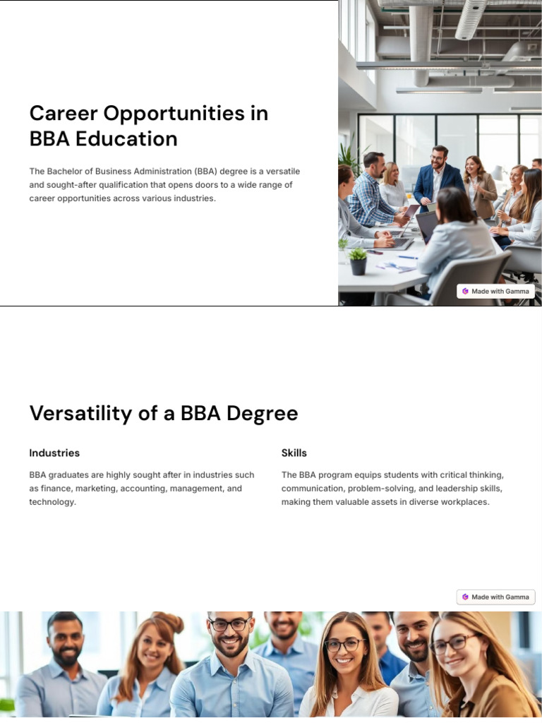 Career Paths for BBA Graduates | PDF | Entrepreneurship | Venture Capital