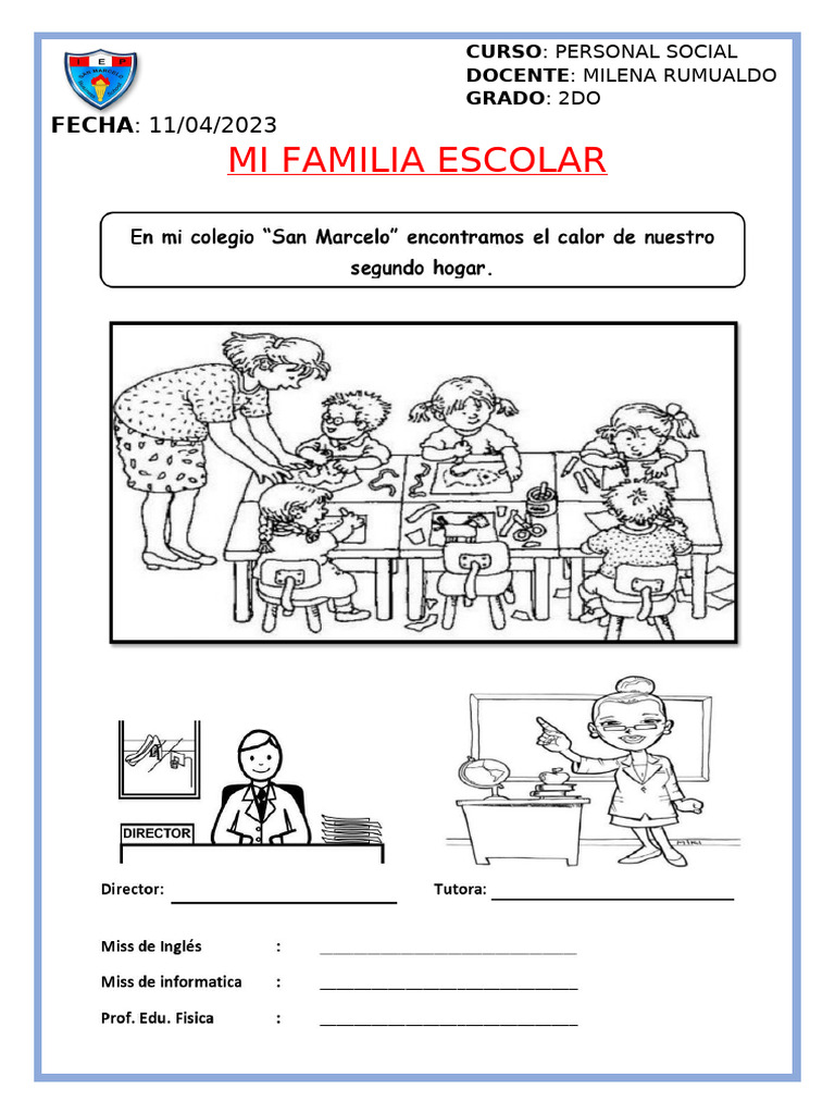 11 PERSONAL SOCIAL - MI FAMILIA ESCOLAR | PDF