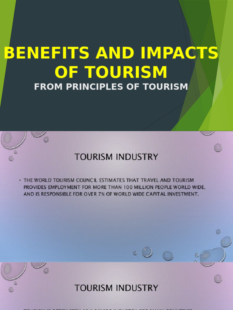 Benefits and Impacts of Tourism | PDF