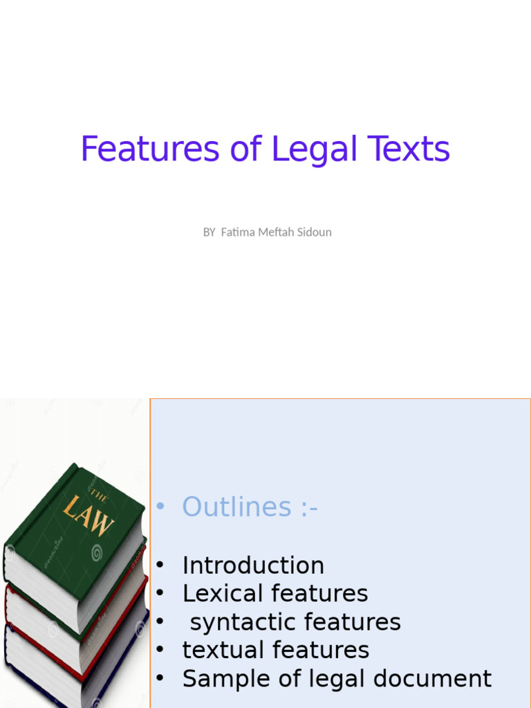 feature of legal text (تم حفظه تلقائيا) | PDF | English Language | Verb