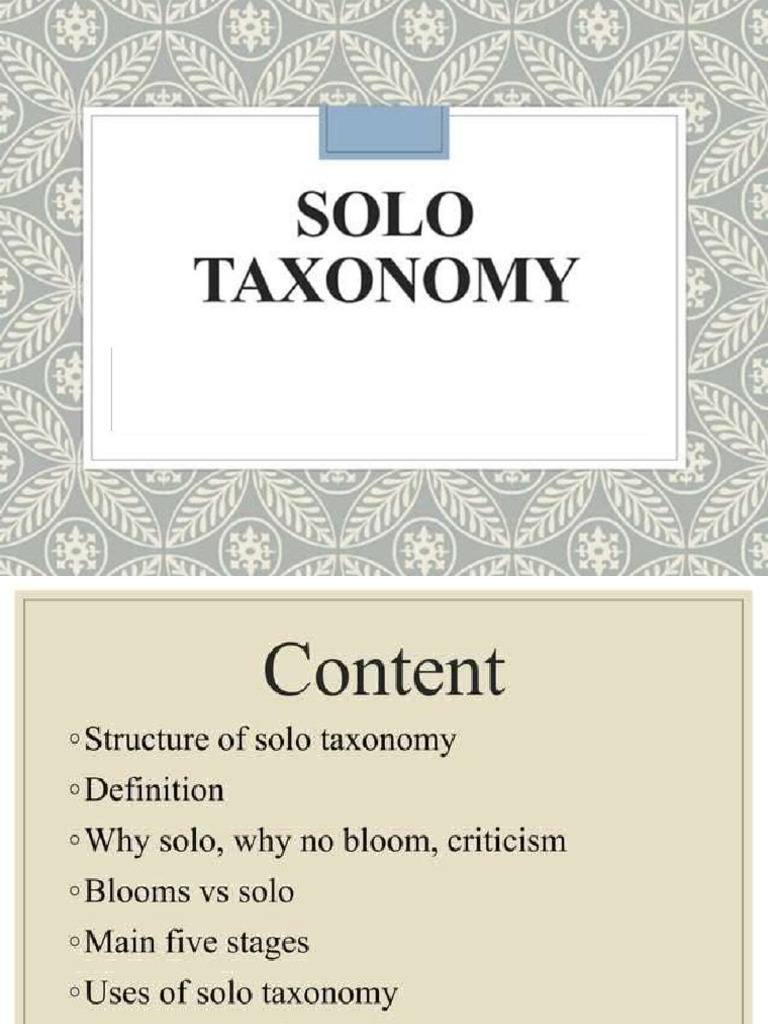 SOLO Taxonomy | PDF