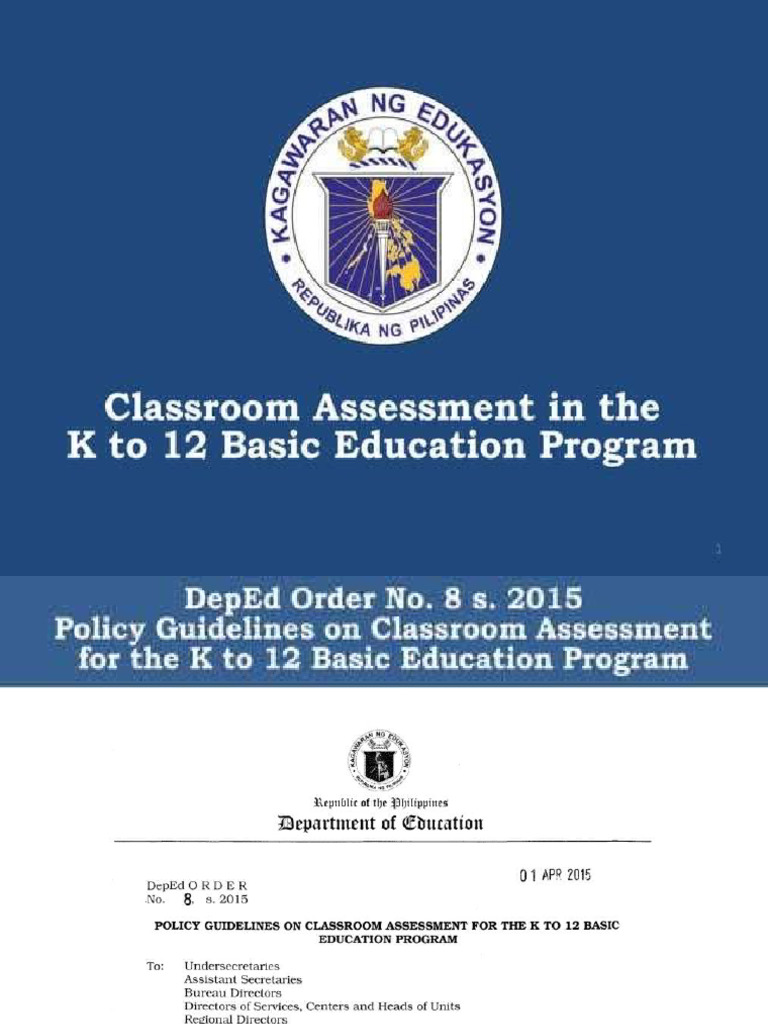K 12 Assessment Guidelines | PDF