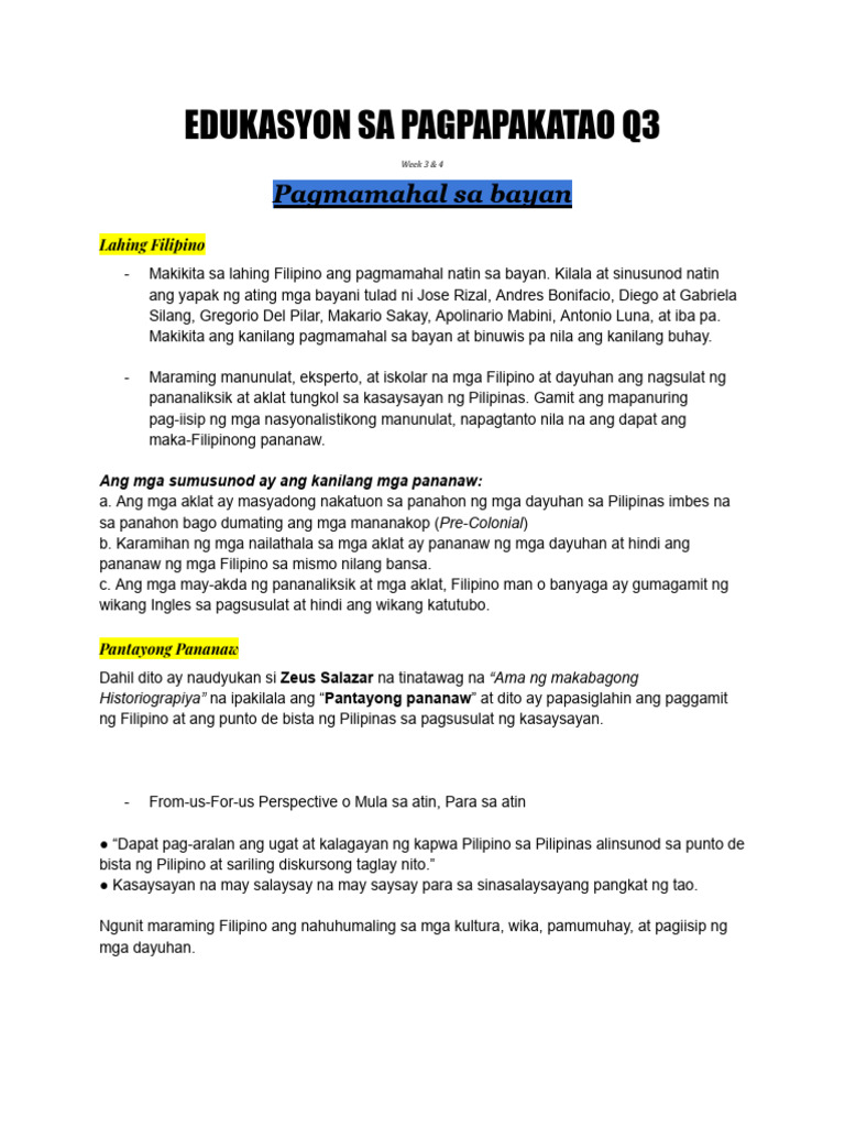 ESP Q3 - REVIEWER | PDF