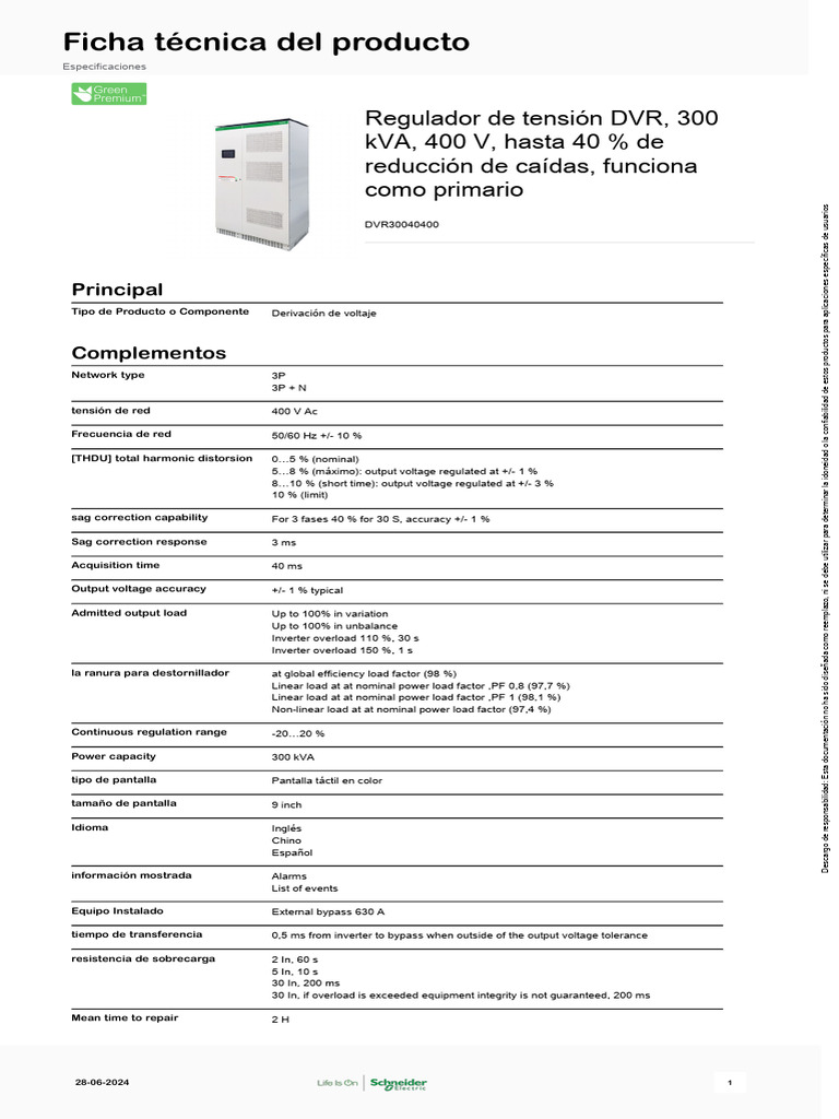Regulador de Tensión DVR 300 kVA | PDF | Cantidades fisicas | Metrología