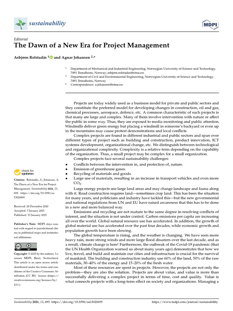 The Dawn of A New Era For Project Manage | PDF | Project Management ...