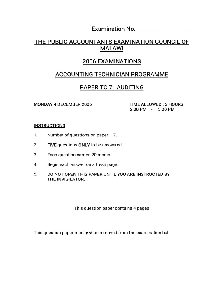 Auditing Papers | PDF