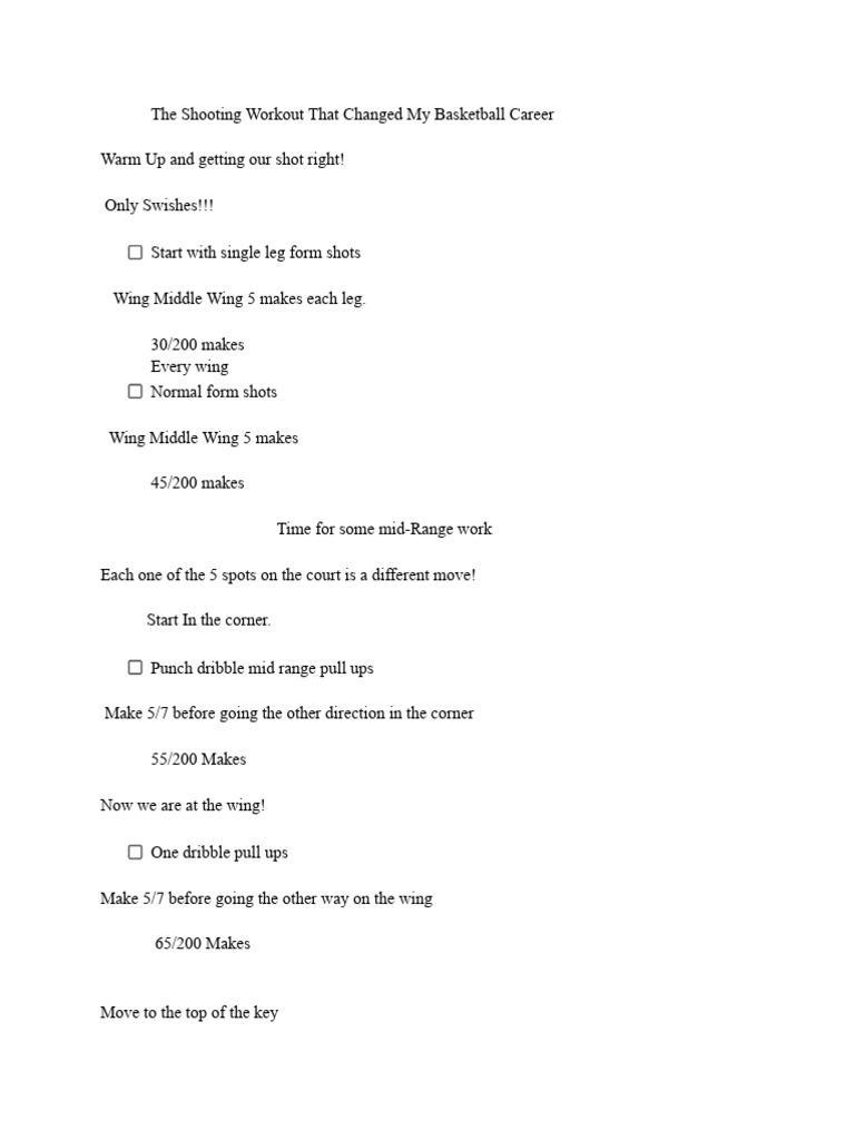 Basketball Shooting Workout Guide Pdf