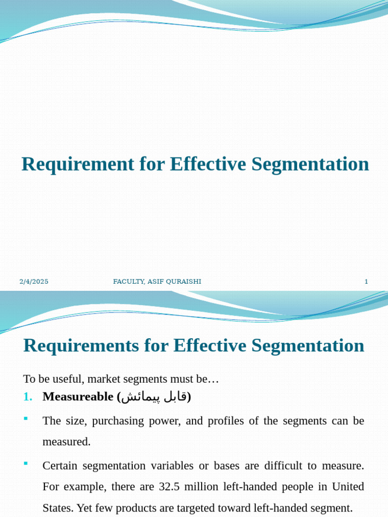4-Requirement for Effective Segmentation | PDF
