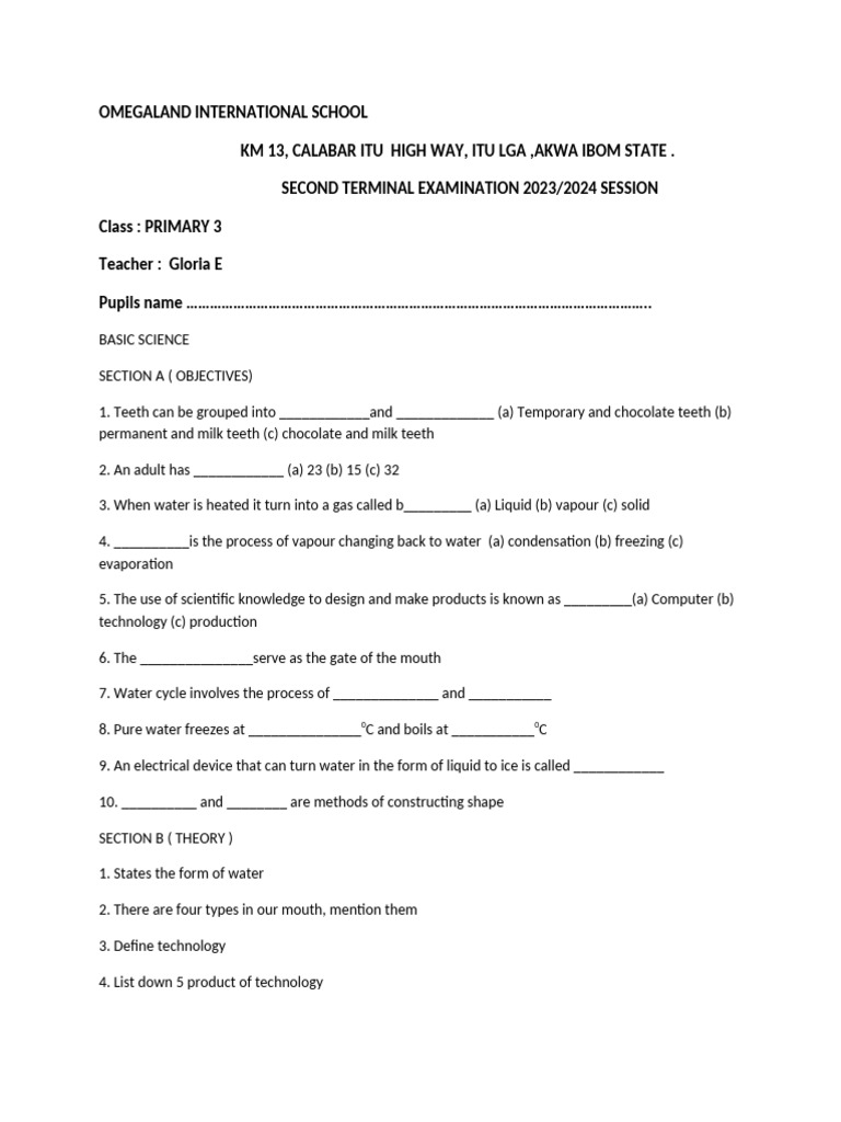 Primary3 Exams Questions Pdf Soil Crop Rotation