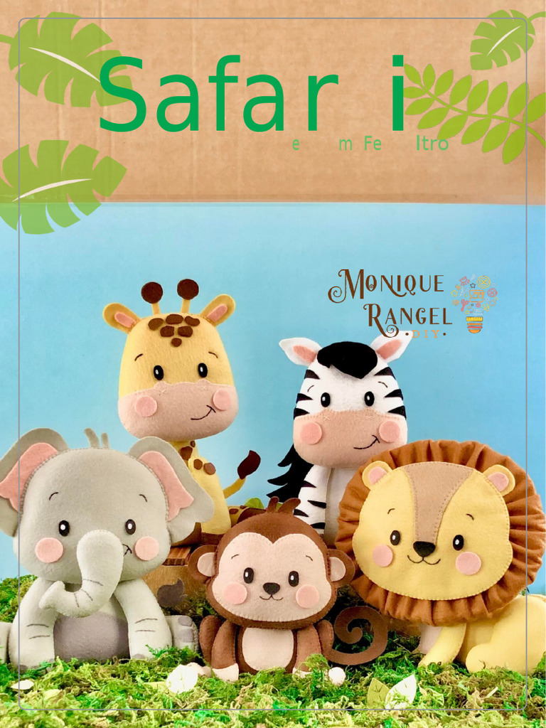Moldes de Animais Safari em Feltro | PDF | Elefante | Zoologia