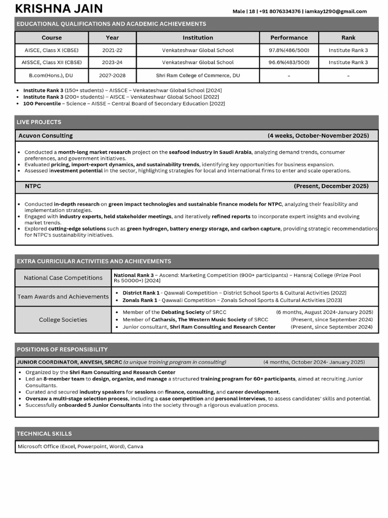 Krishna Jain CV | PDF