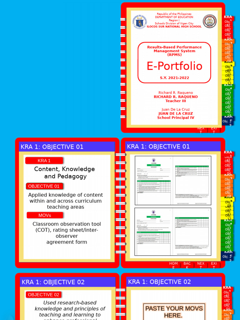 RPMS Portfolio Templates Red Deped Tambayan | PDF | Learning | Pedagogy