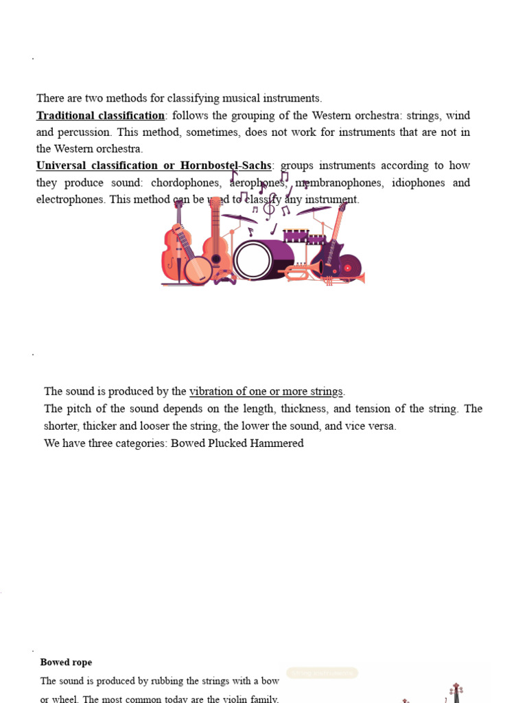 2 ESO - Tema 7 - Los Instrumentos Musicales | PDF | String Instruments | Musicology