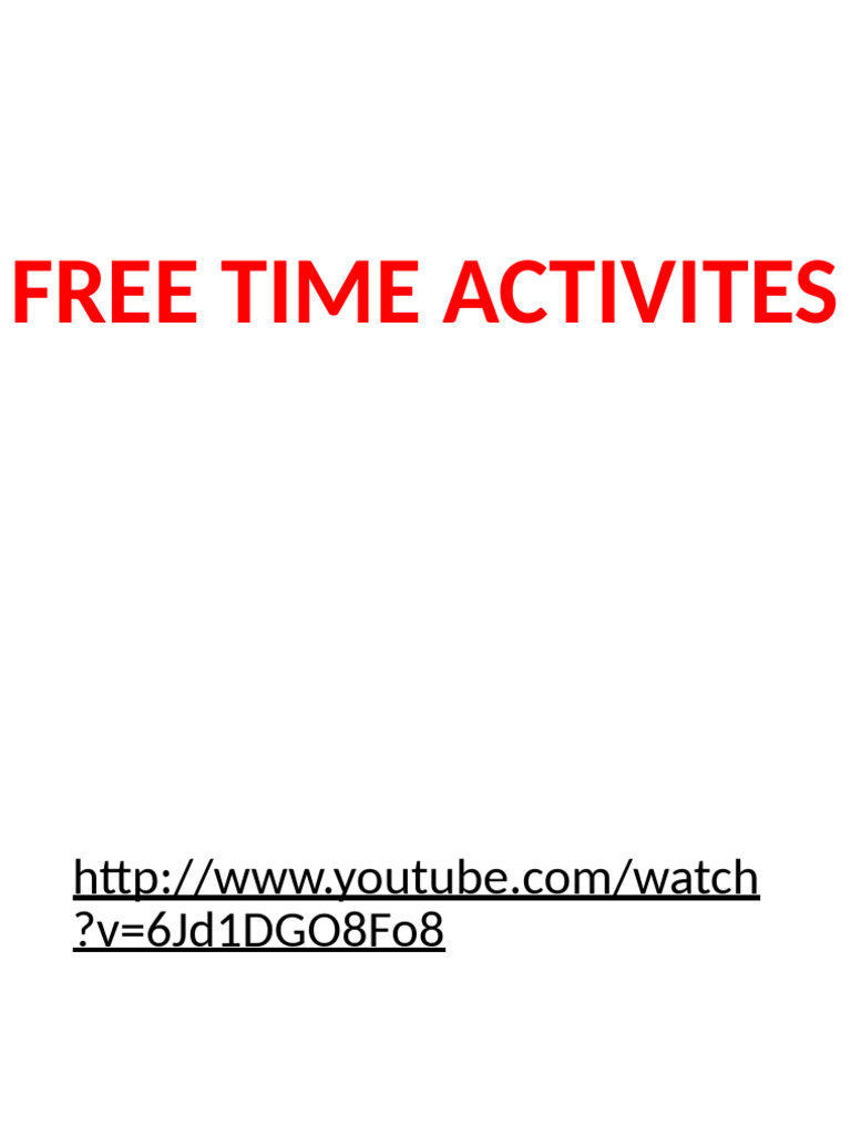 Fun Free Time Activities List | PDF