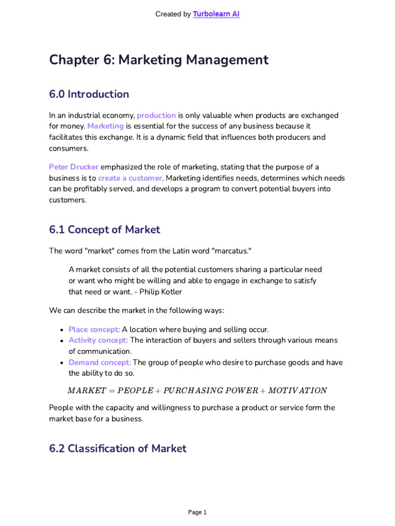 Chapter 6: Marketing Management | PDF | Marketing | Market (Economics)