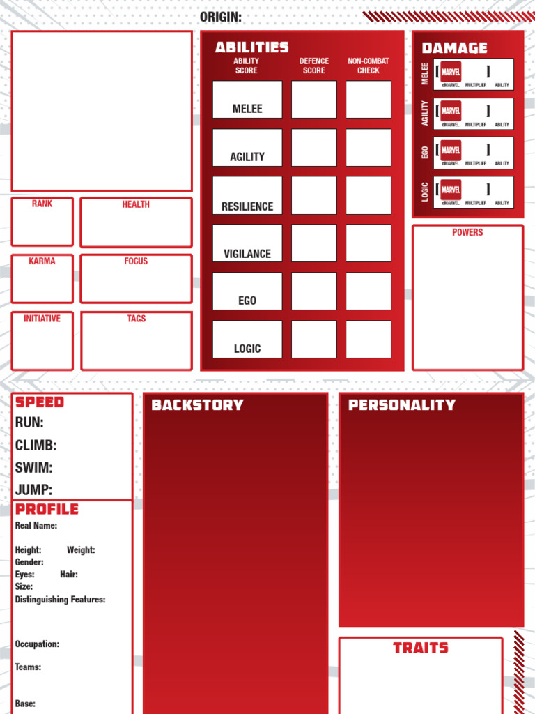 MMRPG Character - Sheet Blank | PDF