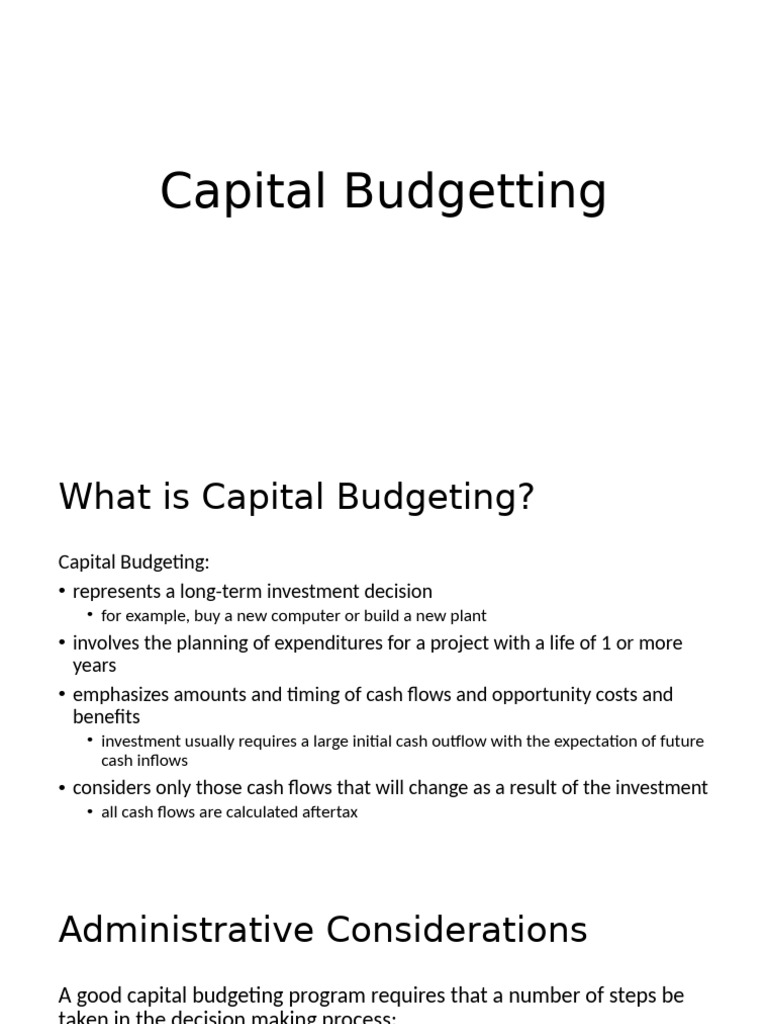 Presentation Capital Budgeting | PDF | Net Present Value | Internal ...