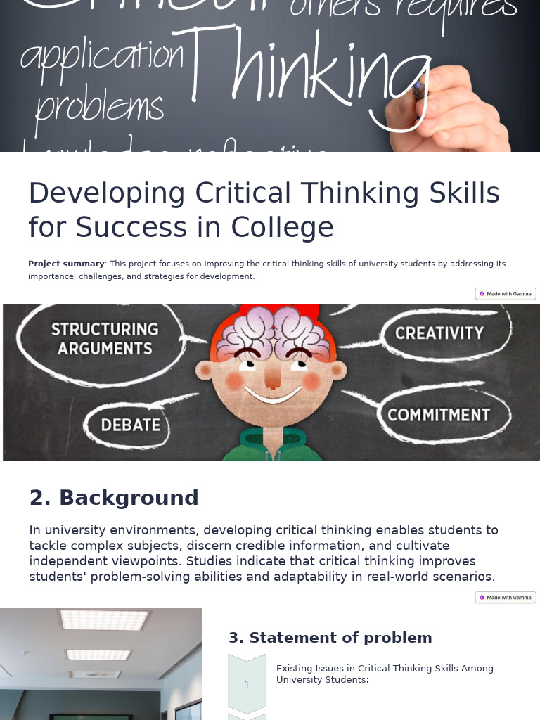Developing Critical Thinking Skills For Success in College | PDF ...