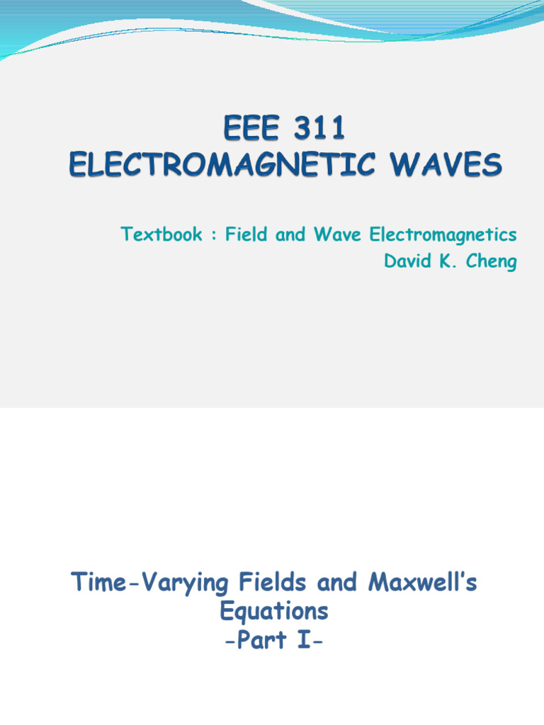 Time Varying Fields And Maxwells Equations Part 1 Pdf