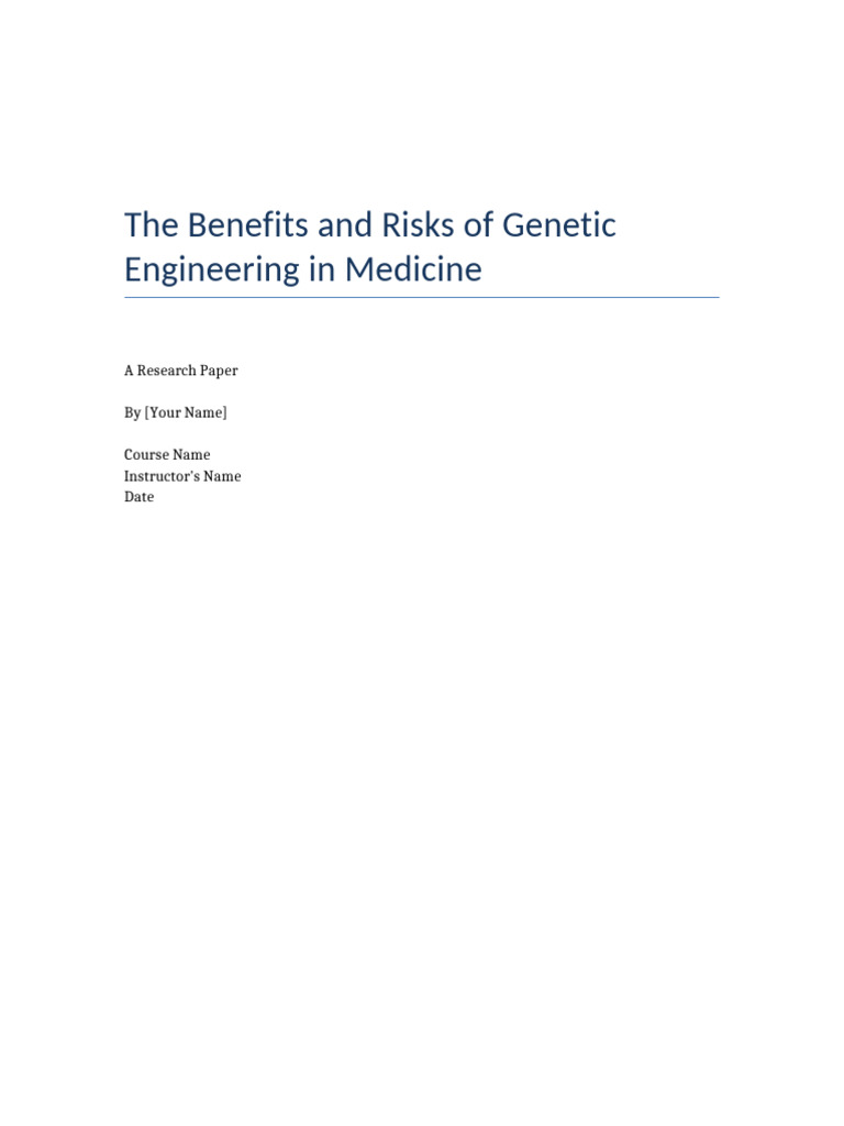 Genetic Engineering Medicine | PDF