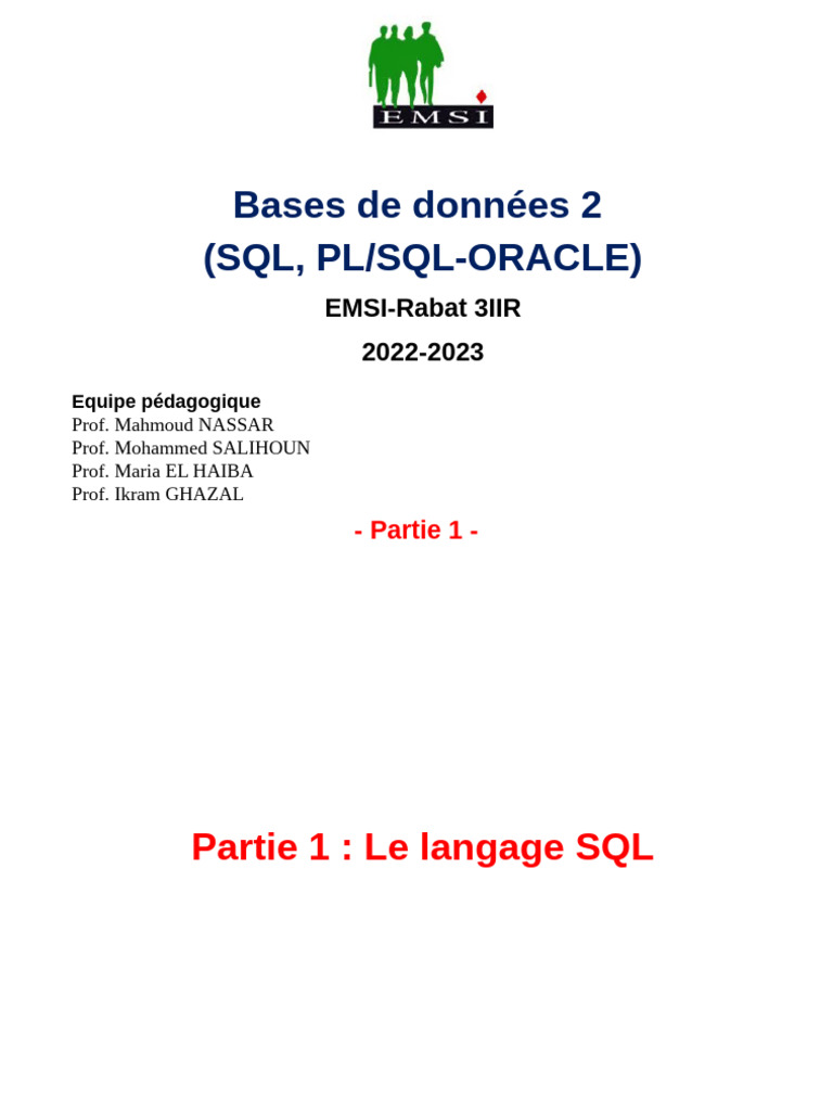SQL 3iir 2024 2025 | PDF | Bases de données | SQL
