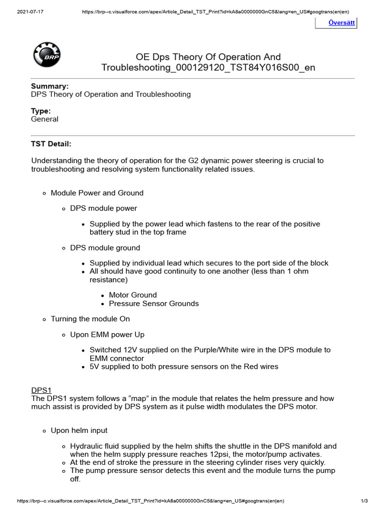 DPS Operation and Troubleshooting Guide | PDF | Pump | Equipment