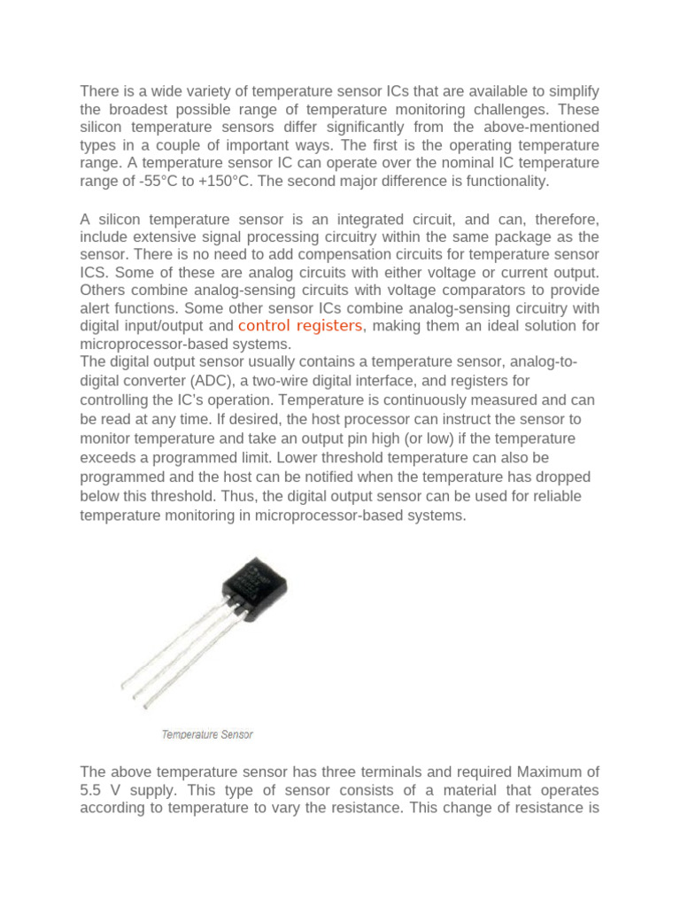 IC Base temperature sensors | PDF | Sensor | Electronic Circuits