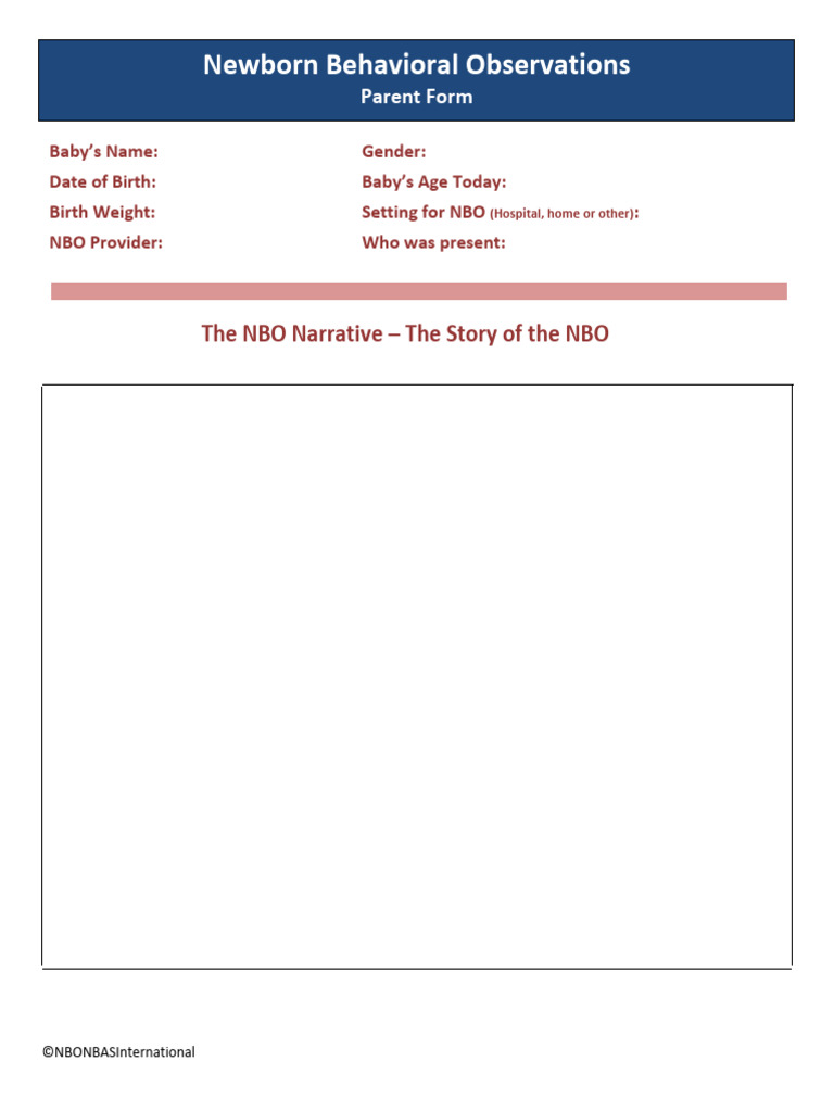 Newborn Behavioral Observations Form | PDF