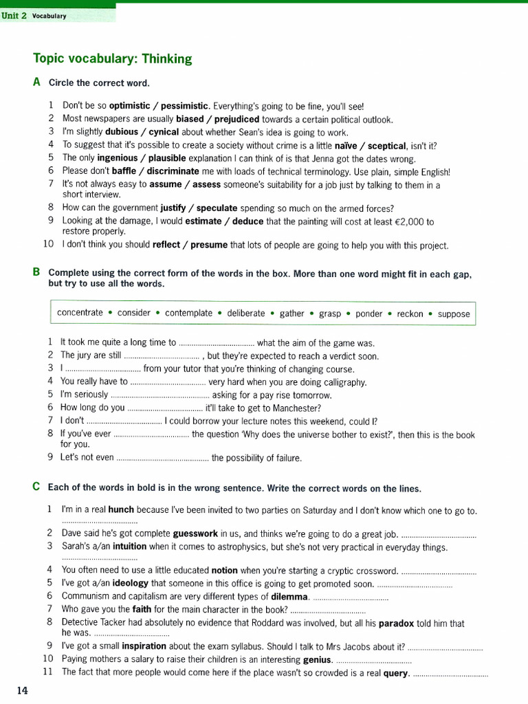 1 - D - C1-C2 - U2 - Thinking and Learning - P1 | PDF