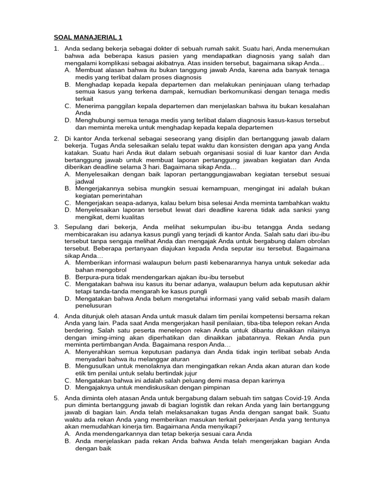 Sikap Manajerial dalam Situasi Kerja | PDF