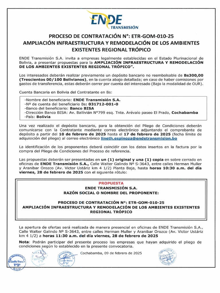 Convocatoria Ende | PDF