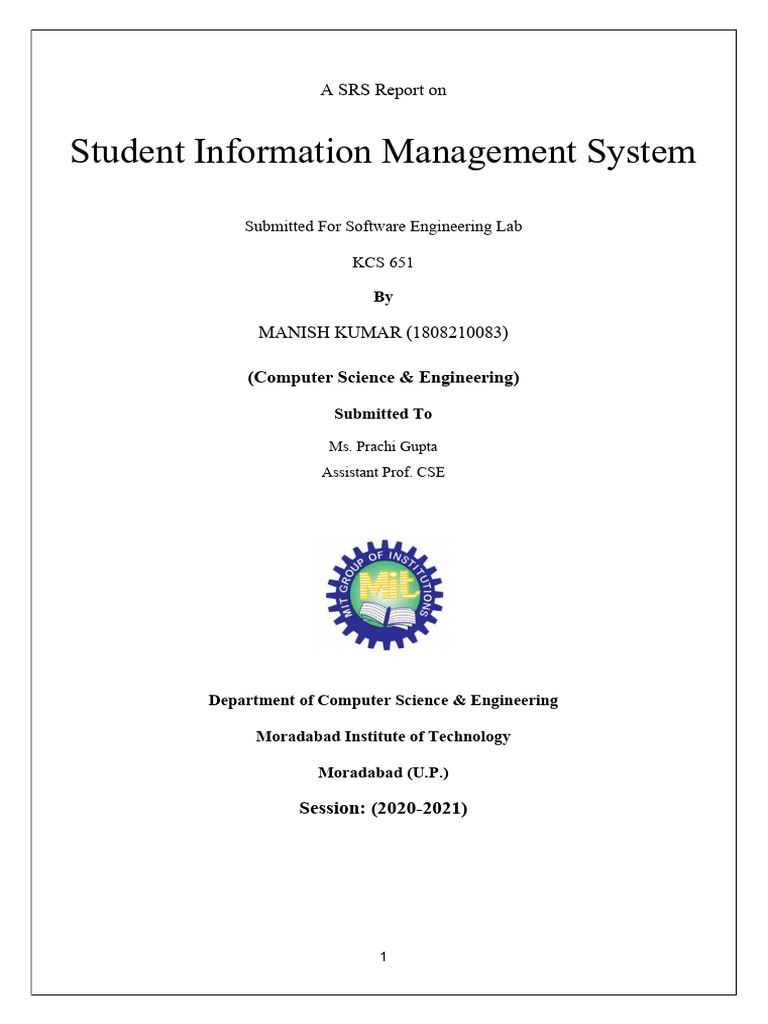 Student Information Management System | PDF | Use Case | Class ...