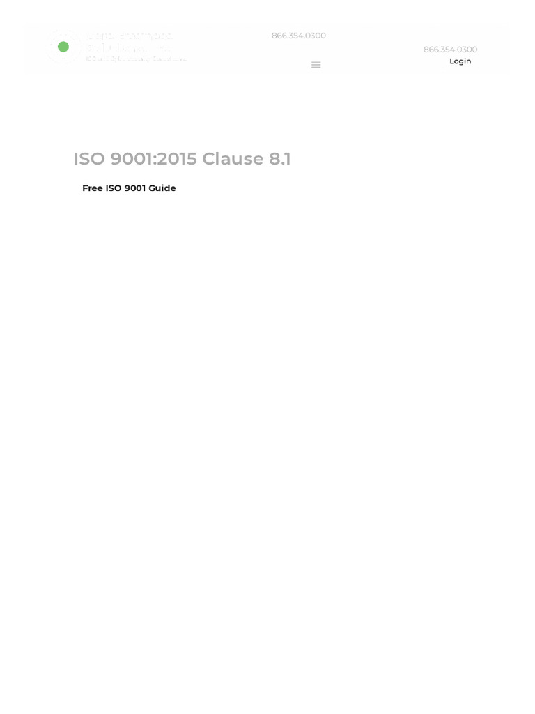 ISO 9001:2015 Operational Planning Guide | PDF | Quality Management ...