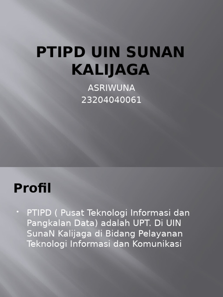 PTIPD UIN Sunan Kalijaga Latihan PPT 1 | PDF