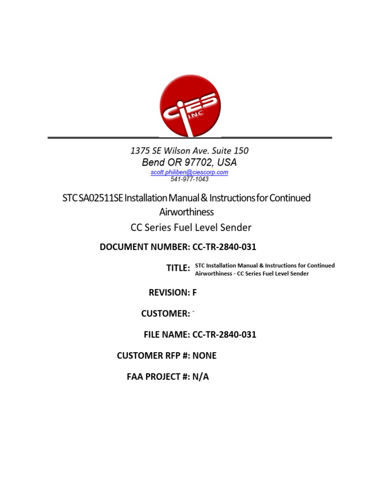 STC Installation Manual Rev F PDF Corrections | PDF | Calibration | Voltage