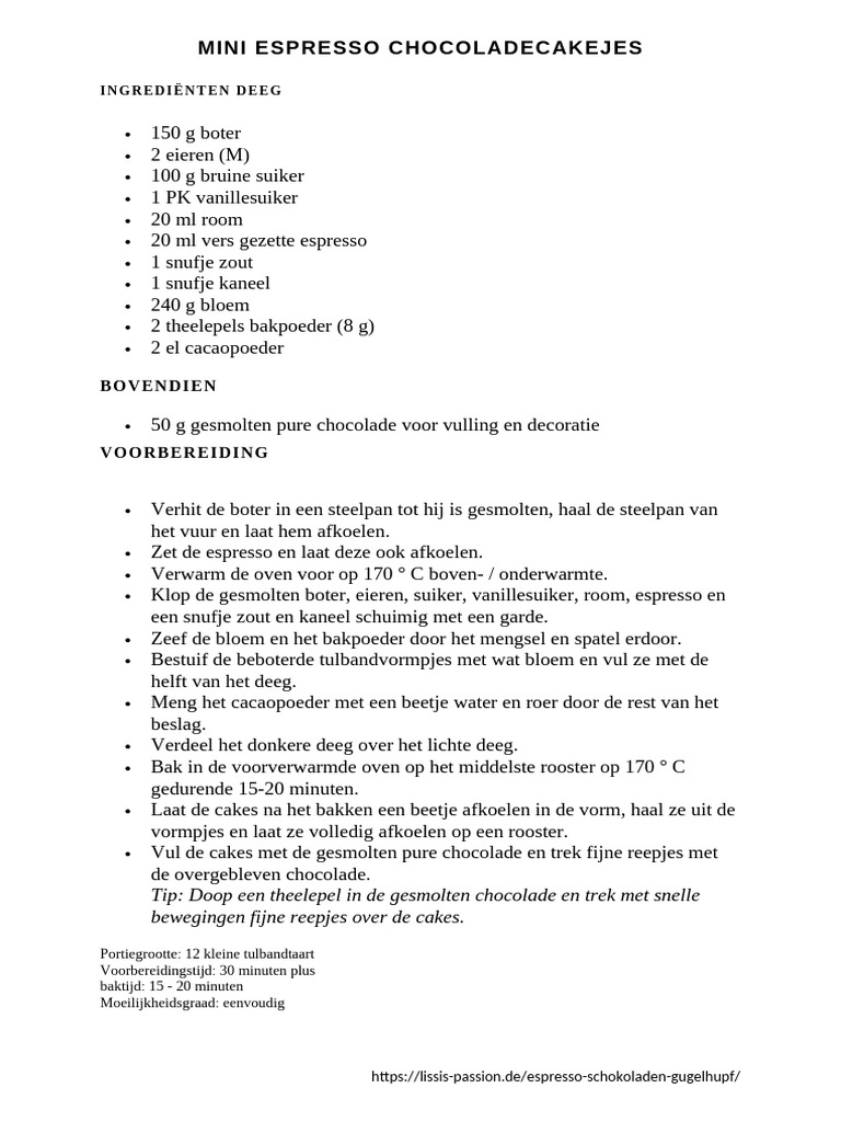 Mini Espresso Chocoladecakejes | PDF