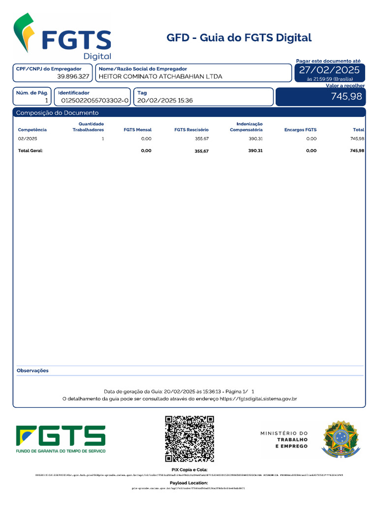 Guia Multa Rescisoria | PDF