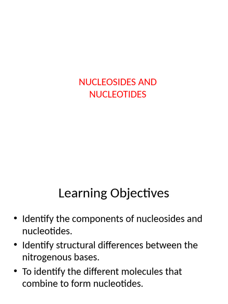 Chemistry of Nucleotides and Nucleic Acids | PDF | Nucleotides | Dna