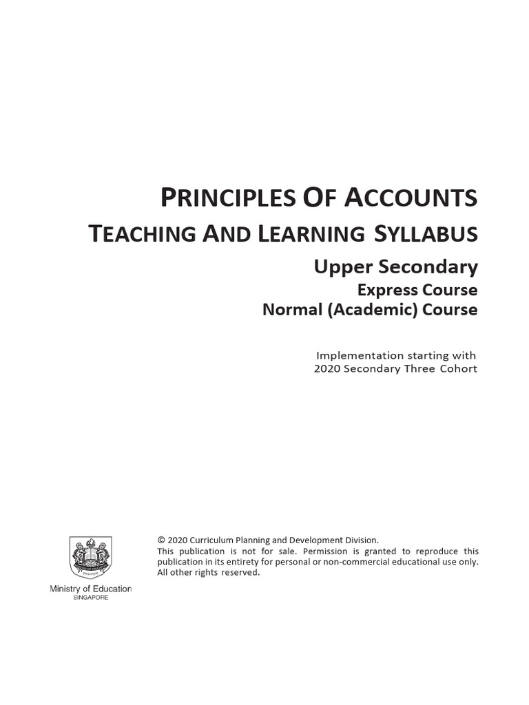2020 Principles of Accounts Express Normal Academic Syllabus | PDF ...