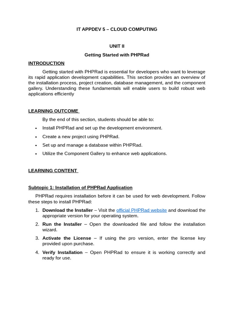 Getting Started with PHPRad Guide | PDF | Databases | Web Development