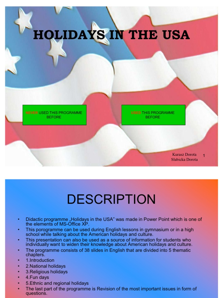 Major Holidays in American Culture | PDF | Independence Day (United ...