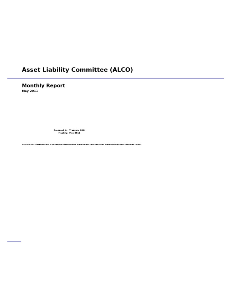 1 ALCO MonthlyReportingPack SpreadsheetTemplate | PDF | Capital ...