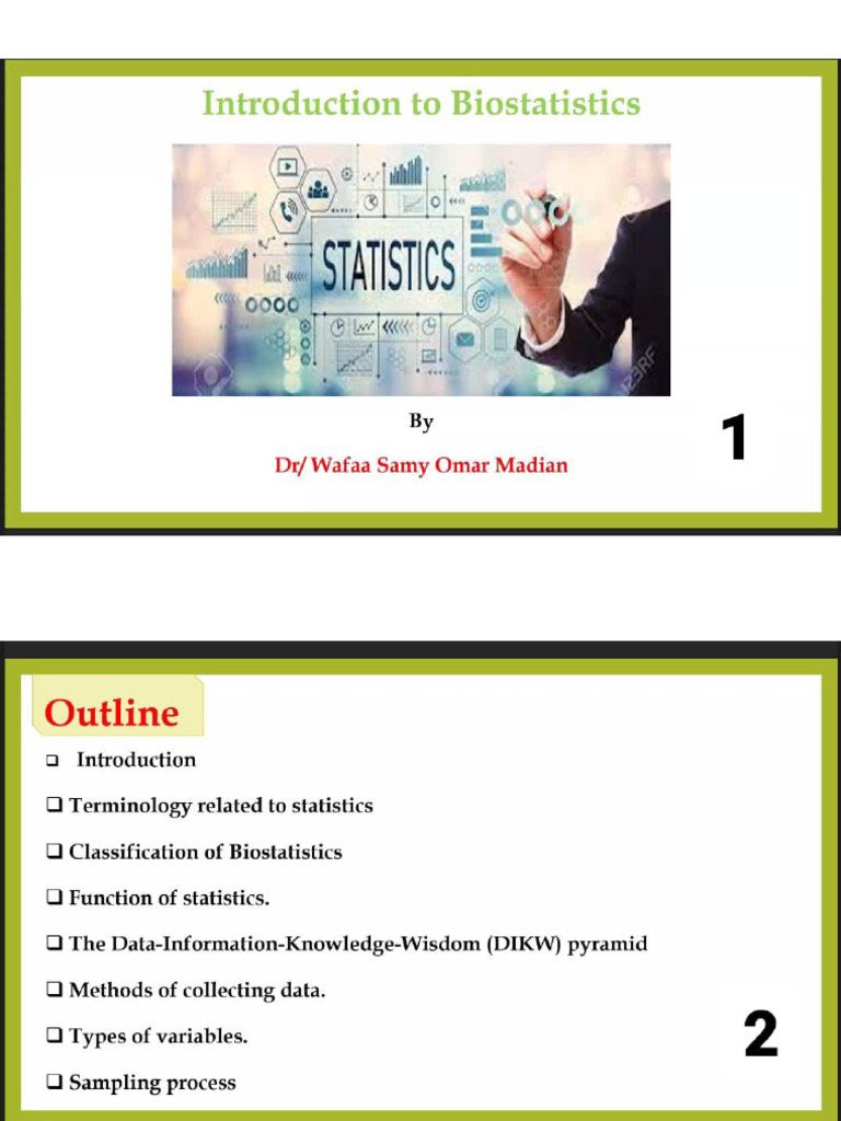 1 - Introduction To Biostatistics | PDF
