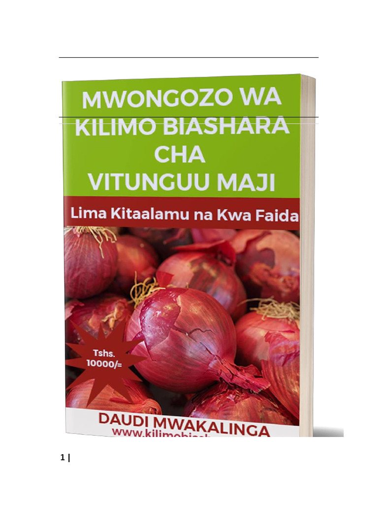 Mwongozo Wa Kilimo Biashara Cha Vitunguu Maji | PDF