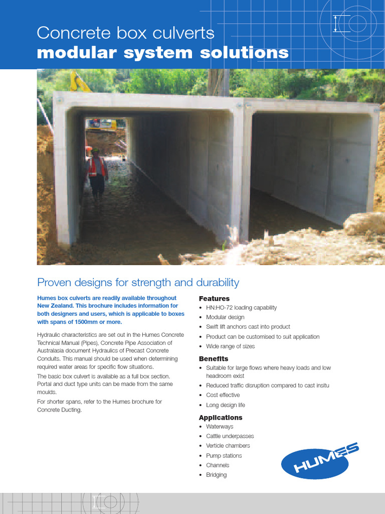 Humes Box Culvert Specifications Guide | PDF | Precast Concrete | Concrete