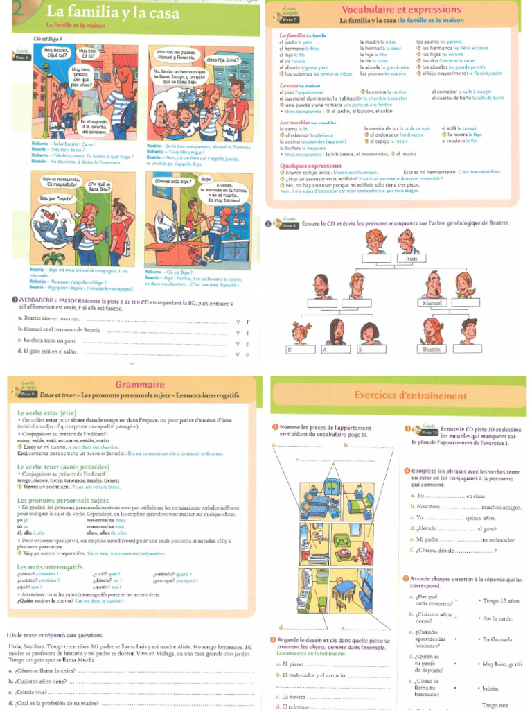 Leçon 2 Objectif Collège La Familia y La Casa | PDF