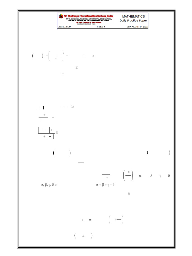 Week-3 Log DPP-3 | PDF | Calculus | Complex Analysis