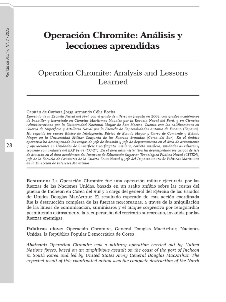 Operacion Chromite CdeC Celis | PDF | Batalla de Inchon | Ciencia militar